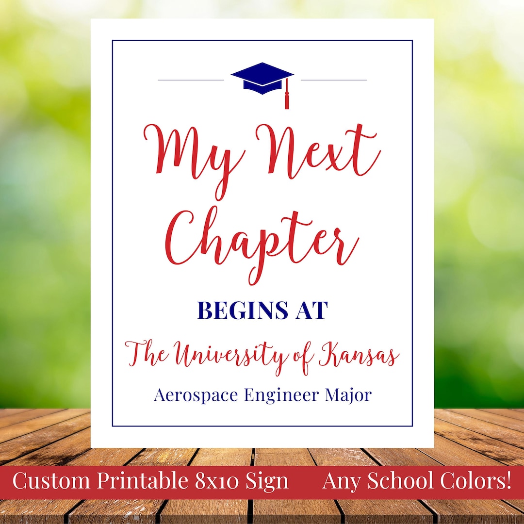 My Next Chapter/adventure Begins Printable 8x10 Graduation Sign, Any ...