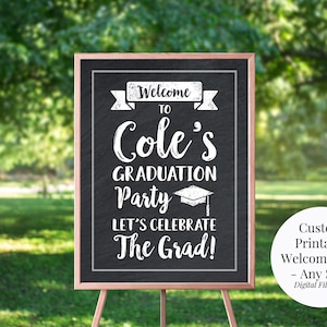 Graduation Party Custom Printable Chalkboard Welcome Sign - Any Size ...