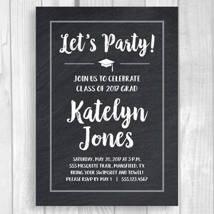 Graduation Party 4x6 or 5x7 Custom Personalized Printable Invitations ...
