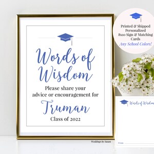 Words of Wisdom 8x10 Personalized Graduation Printed and Shipped Sign ...