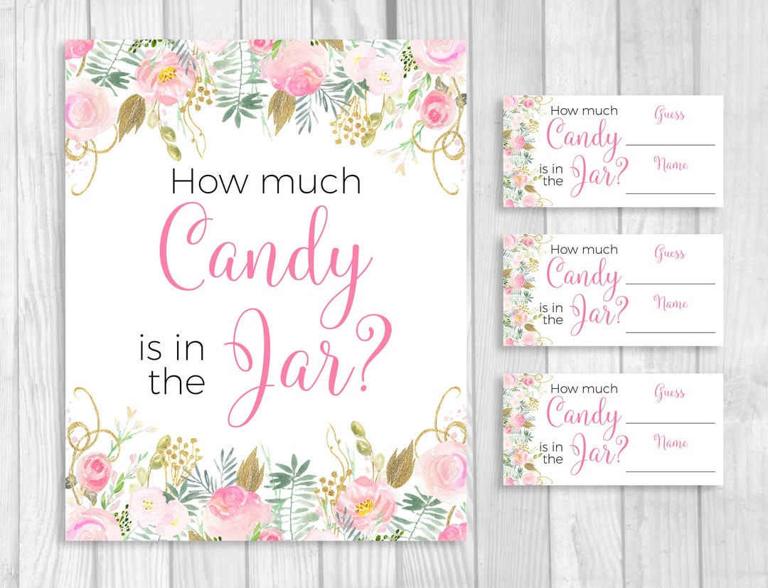 How Much Candy in the Jar Guessing Game Printable 8x10 Baby - Etsy