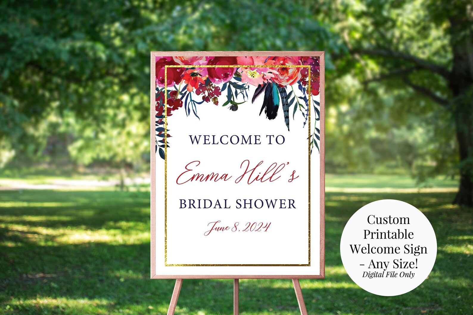 Custom Personalized Welcome Sign, Any Size, Bridal Shower, Engagement ...
