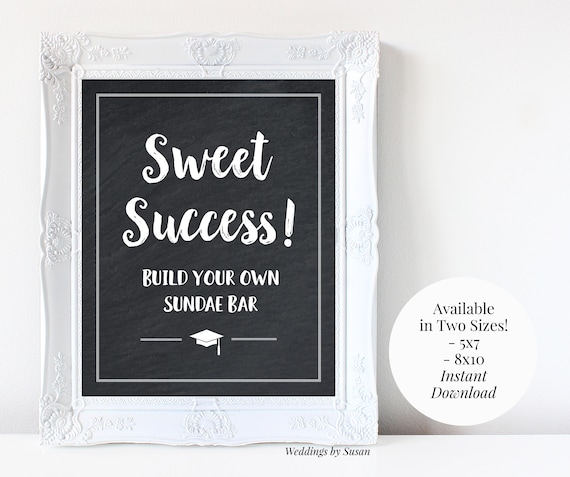 Sweet Success Graduation Ice Cream Bar Sundae Bar 5x7 8x10 - Etsy