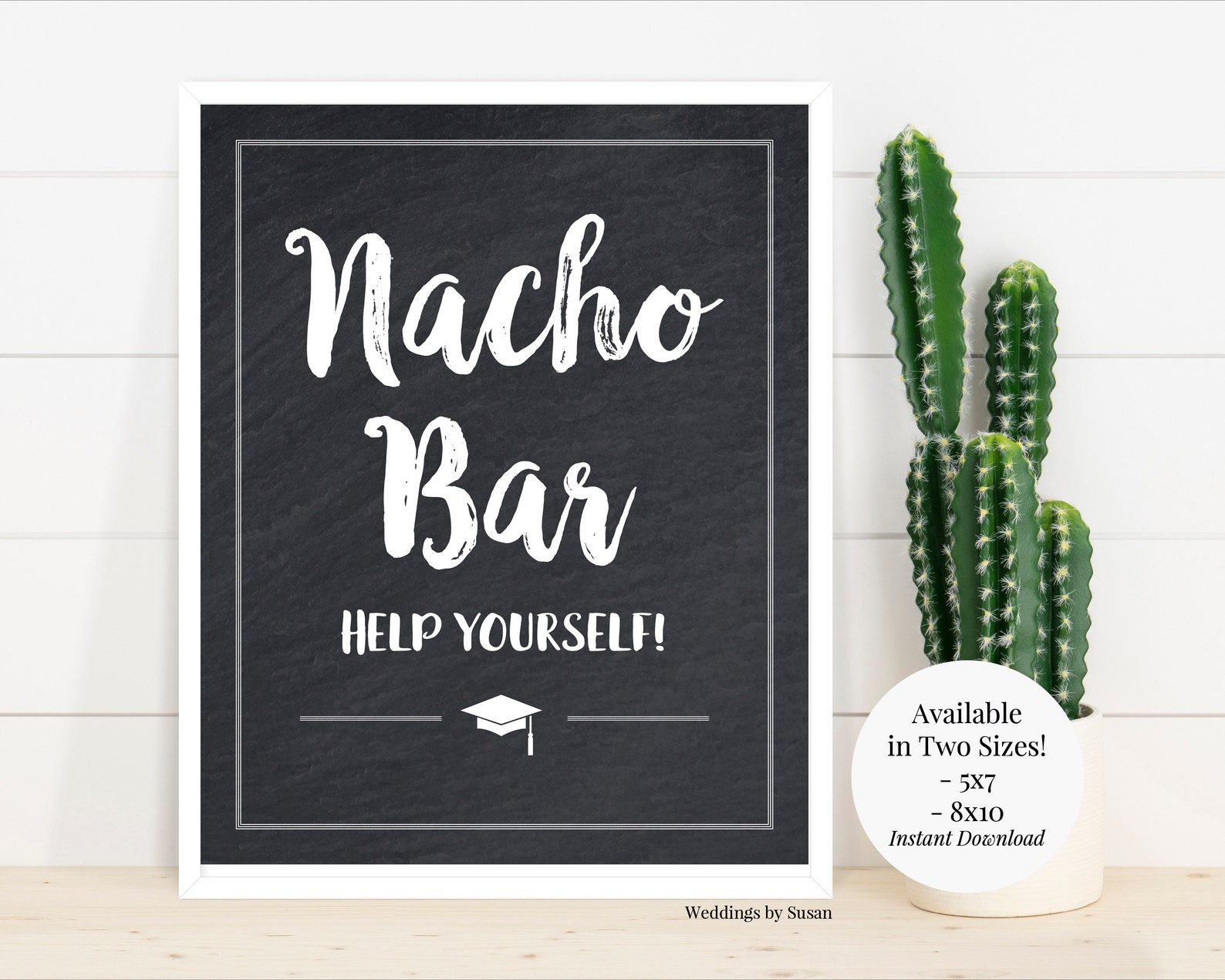 Graduation Party Nacho Bar 5x7 or 8x10 Printable Chalkboard Sign ...