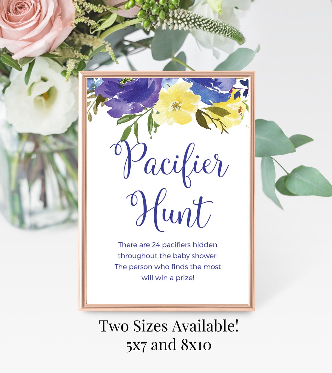 Pacifier Hunt 5x7, 8x10 Printable Baby Shower Game, Find 24 Hidden ...