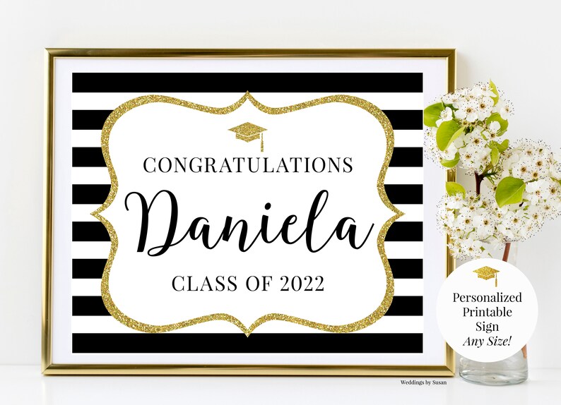 Congratulations Printable Woman's Graduation Sign Any - Etsy