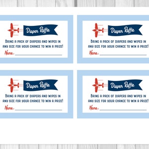 Diaper and Wipes Raffle 8x10 Printable Sign, Sheet of 3x5 Raffle ...