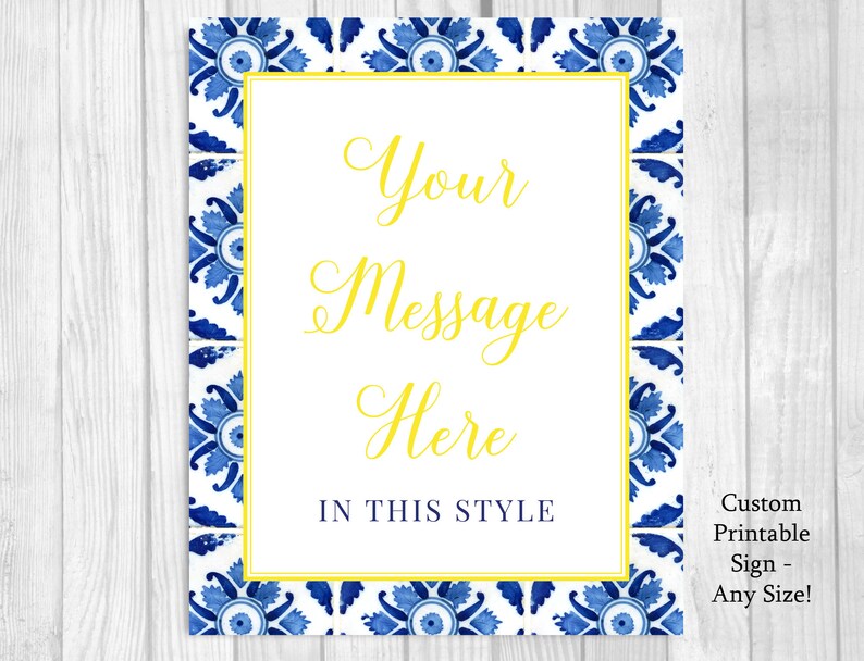 Custom Personalized Printable Sign Your Message Any Size - Etsy