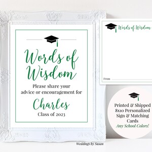 Words of Wisdom 8x10 Personalized Graduation Printed and Shipped Sign ...