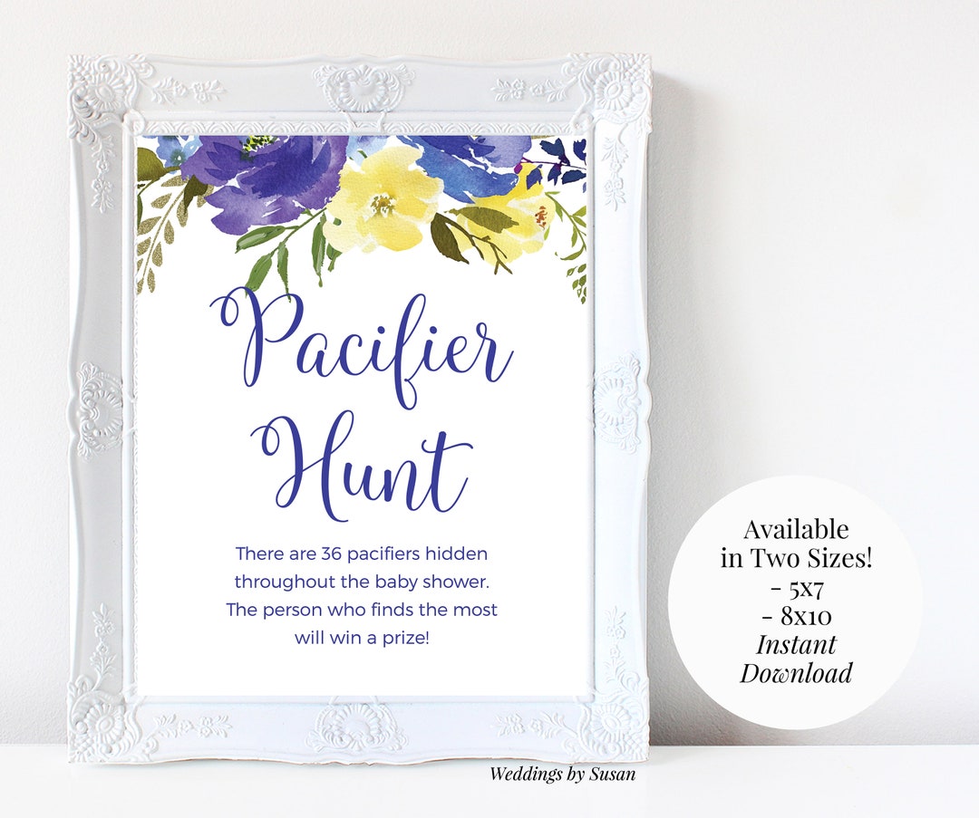 Pacifier Hunt 5x7 8x10 Printable Baby Shower Game Find 36 - Etsy