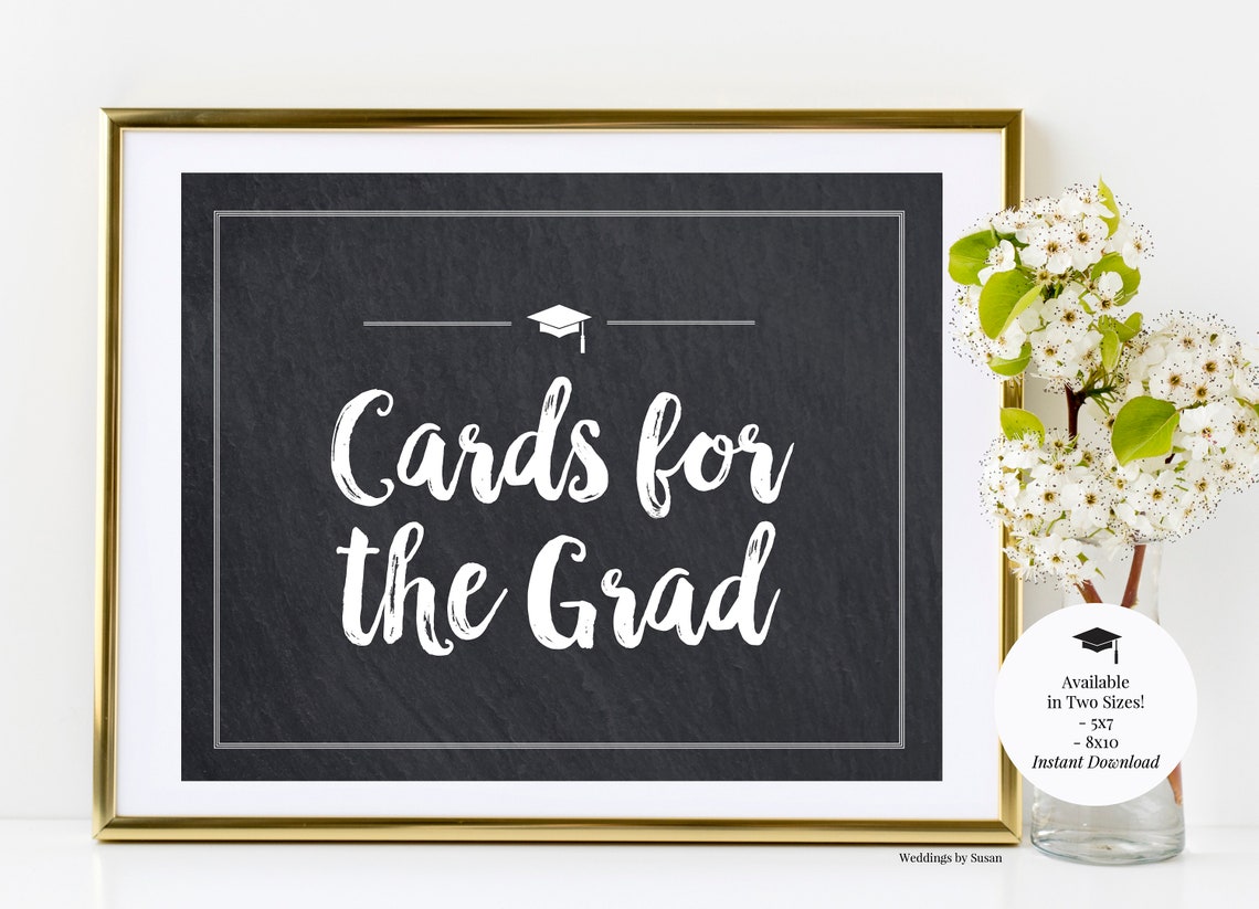 Graduation Party 5x7 or 8x10 Printable Chalkboard Sign Cards - Etsy