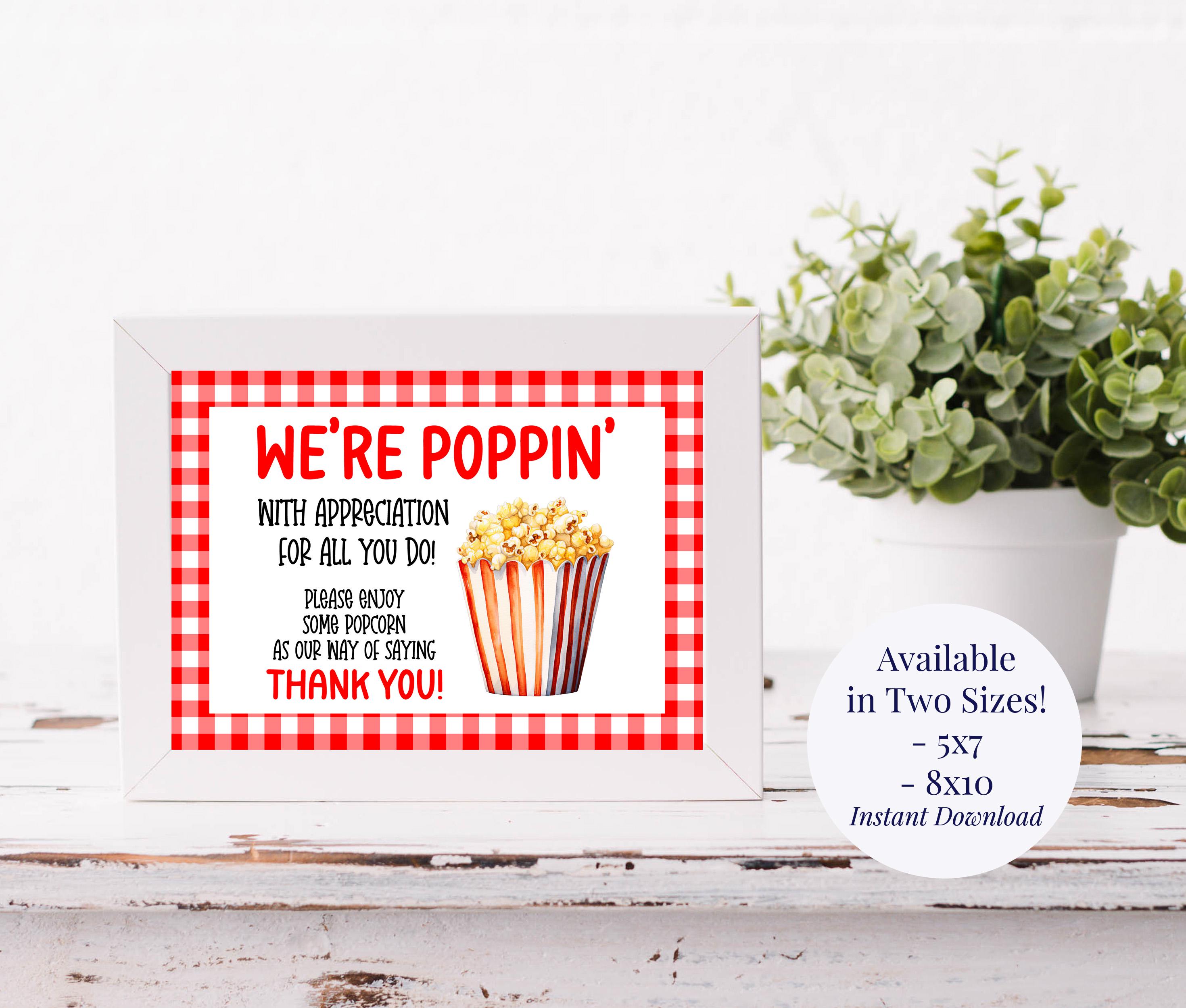 Poppin With Appreciation 5x7, 8x10 Sign, Thank You for All You Do, Red ...