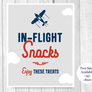 In Flight Snacks 5x7 8x10 Printable Boy's Airplane - Etsy