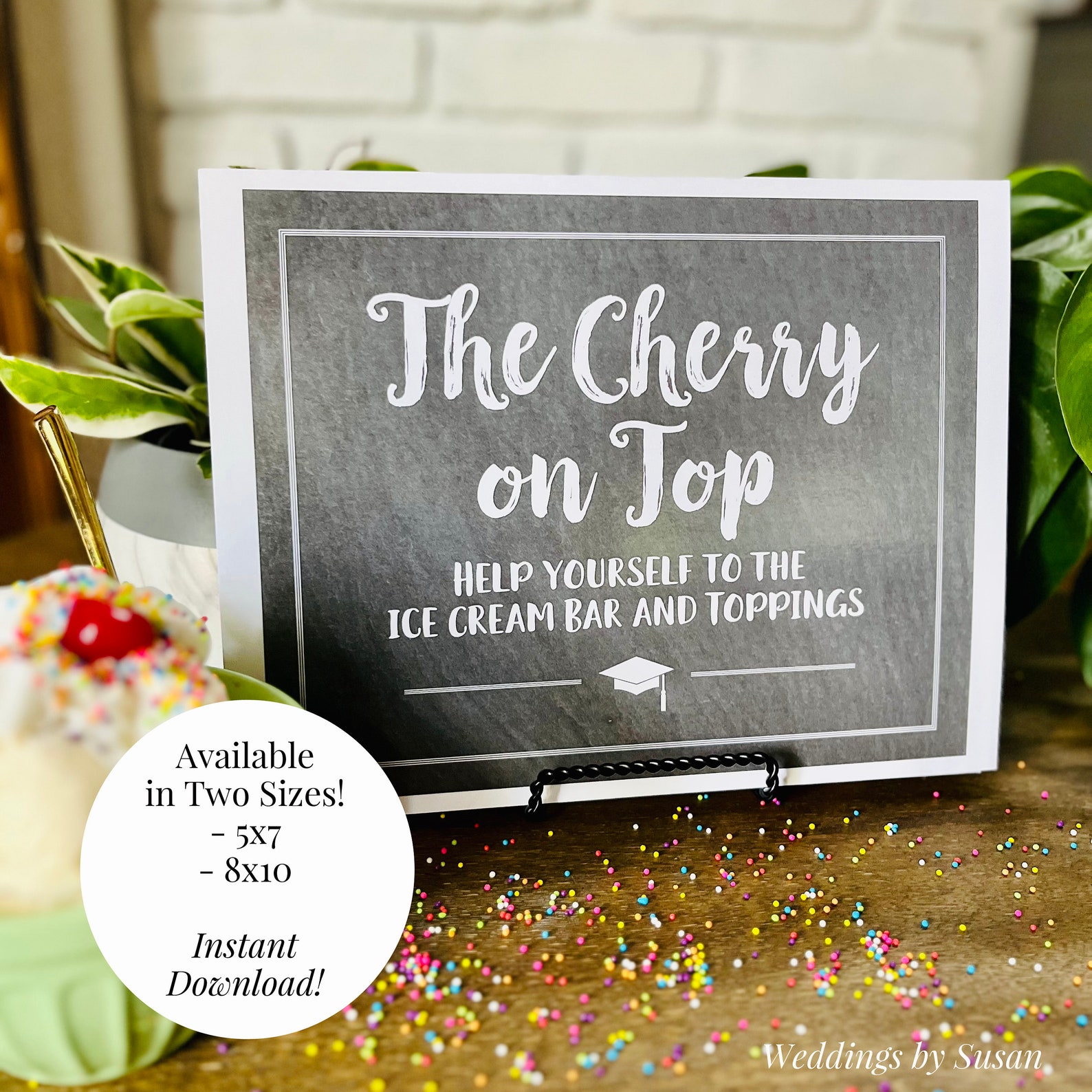 Graduation Ice Cream Bar, Sundae Bar 5x7, 8x10 Printable Chalkboard ...