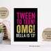 Custom Printable Personalized Tween to Teen Girl's 13th Thirteen ...
