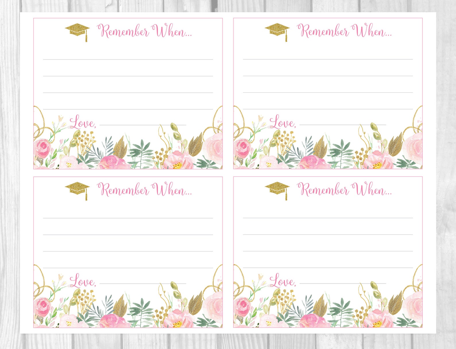 Favorite Memories of Grad Printable Graduation Sign and Matching Cards ...