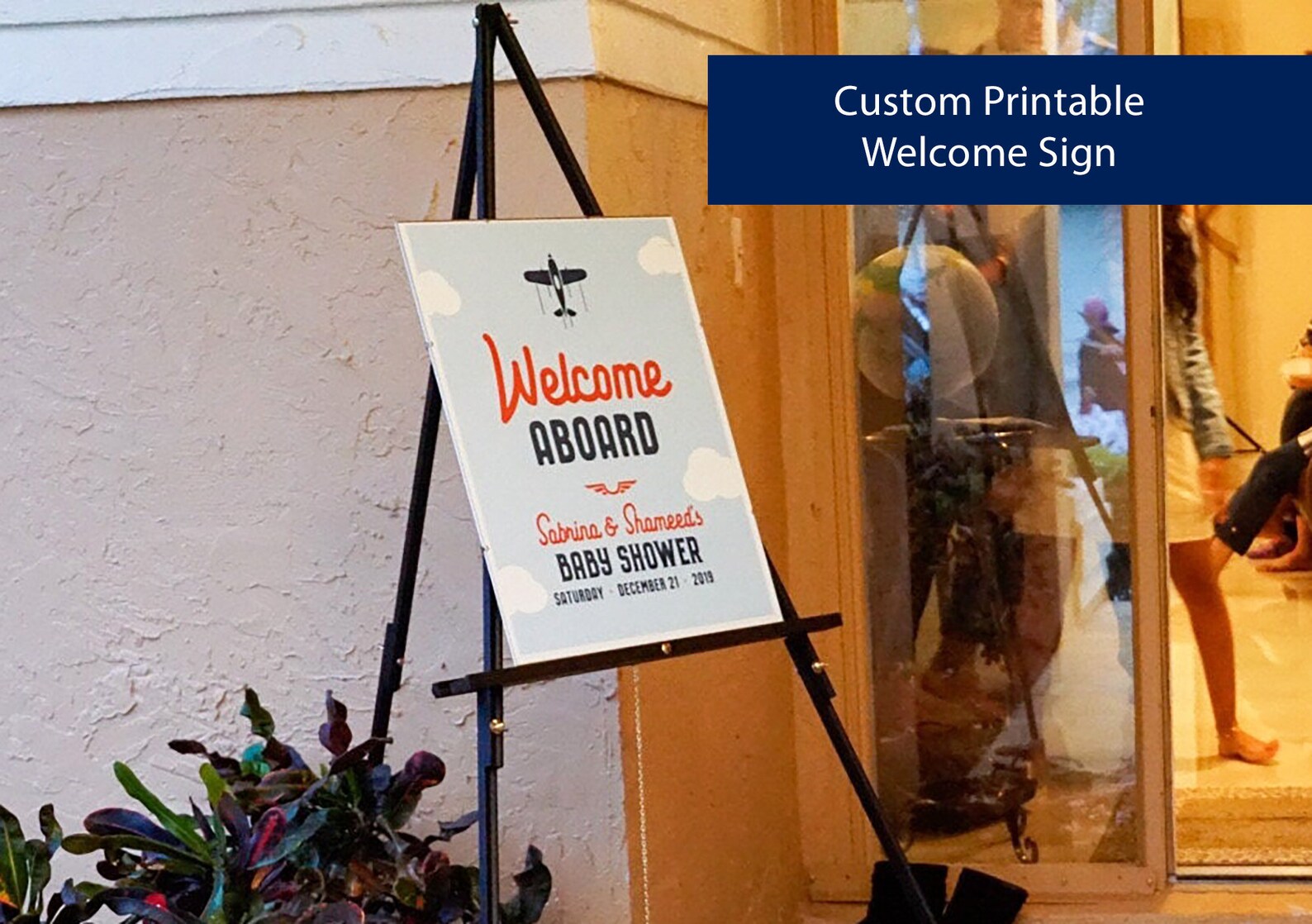 Welcome Aboard Custom Personalized Printable Airplane Baby - Etsy