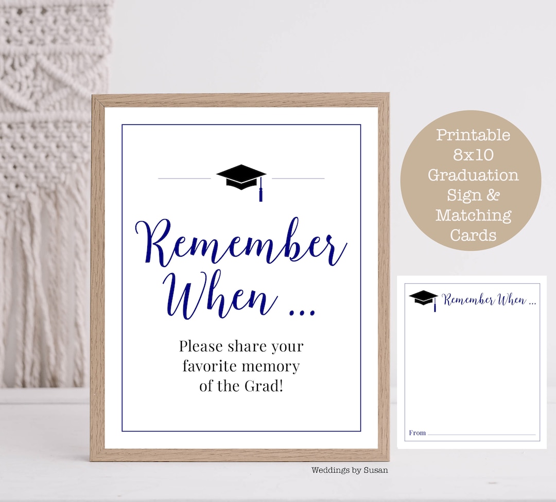 Favorite Memories of Grad Printable Graduation Sign & Matching Cards ...