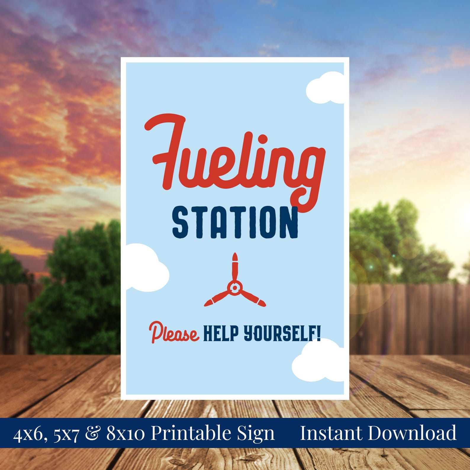 Fueling Station Please Help Yourself 4x6, 5x7, 8x10 Printable Boy's ...