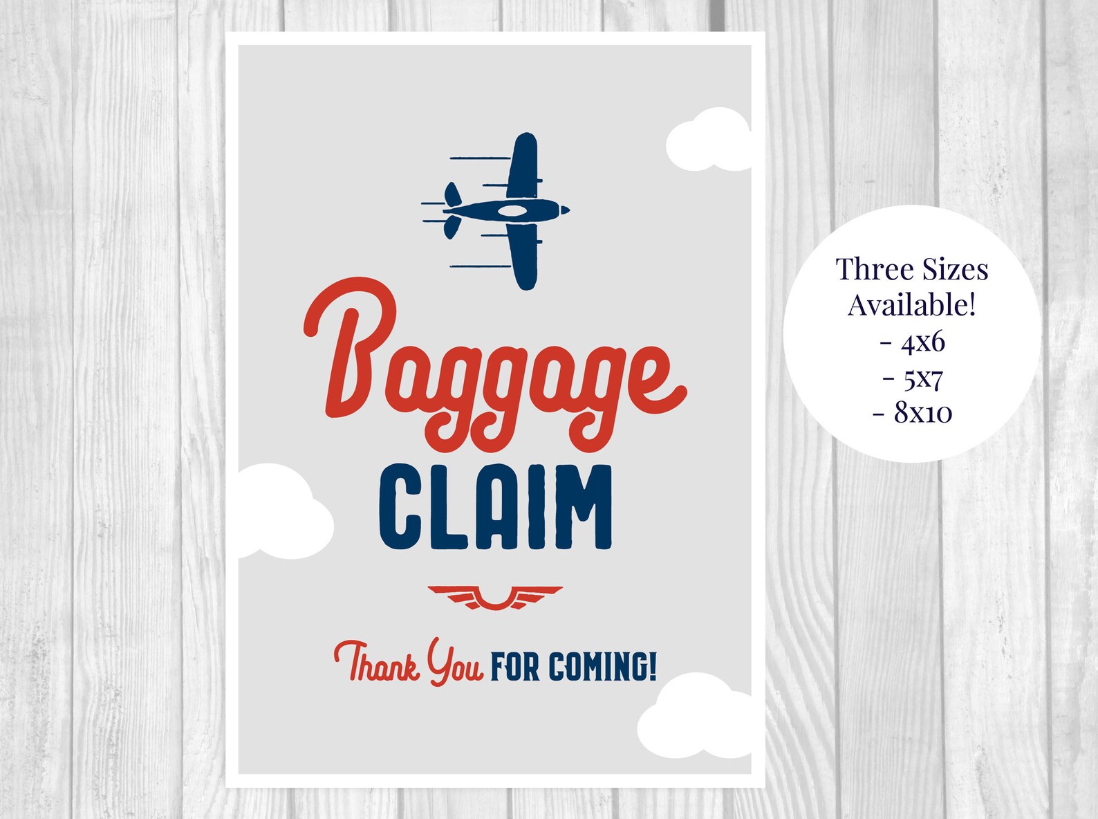 Baggage Claim 4x6 5x7 8x10 Printable Airplane Baby Shower - Etsy