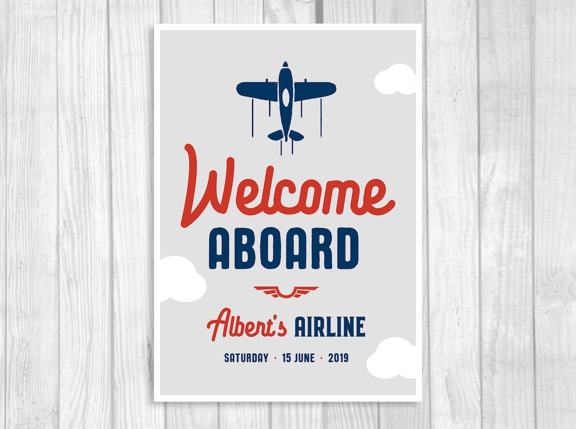 Welcome Aboard Custom Personalized Printable Airplane - Etsy