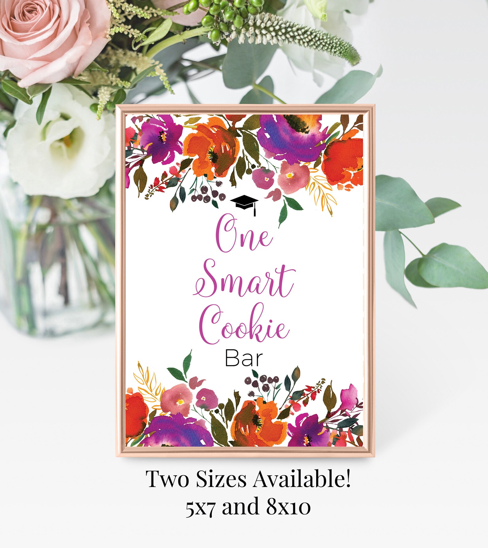 One Smart Cookie Bar Graduation Party Sign 5x7 and 8x10 | Etsy