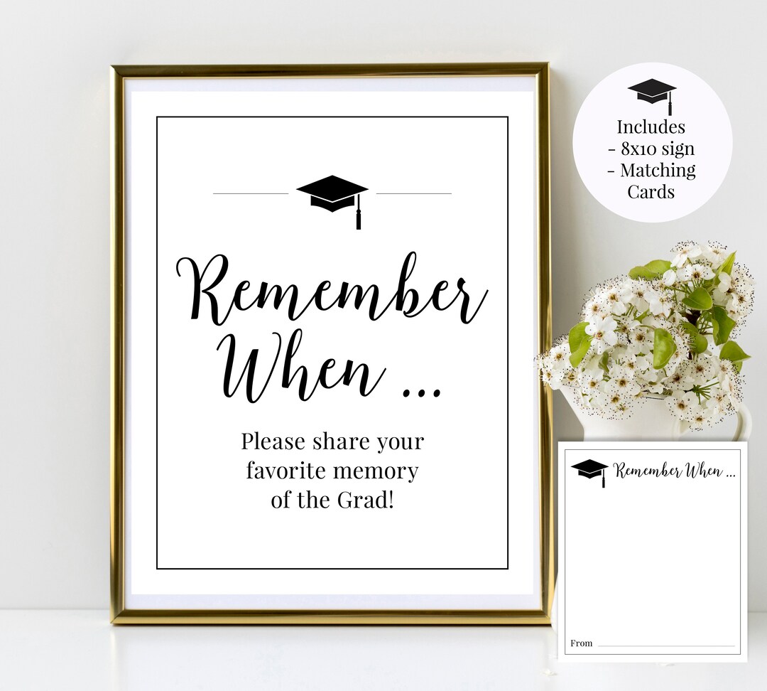 Remember When Favorite Memories of Grad Printable Graduation Sign and ...