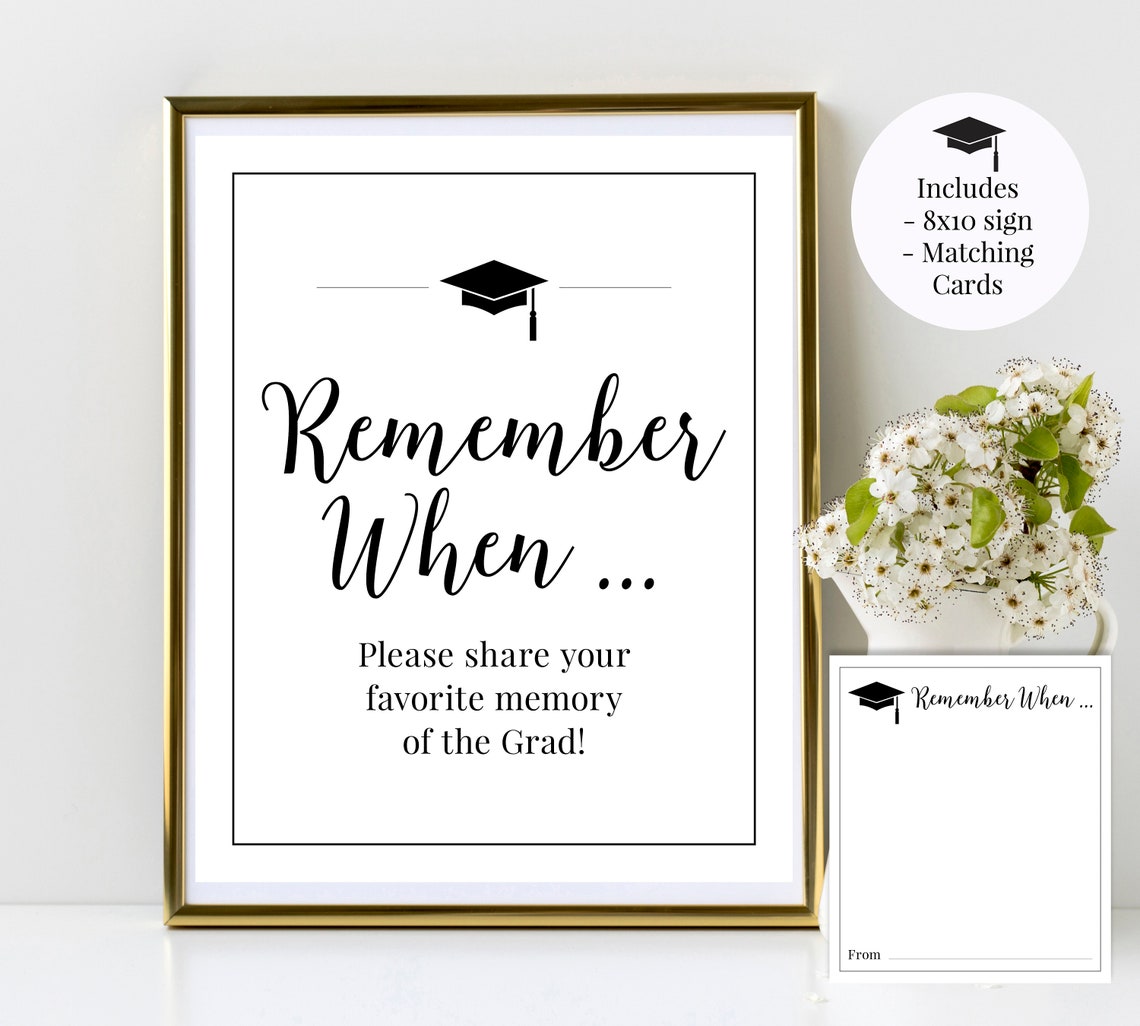 Remember When Favorite Memories of Grad Printable Graduation Sign and ...