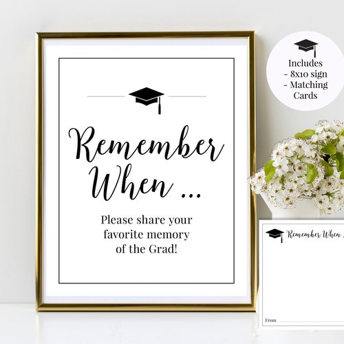 Memory of the Graduate Card Printable 2022 Editable | Etsy