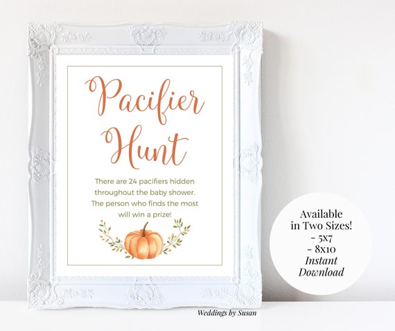 Pacifier Hunt 5x7 8x10 Printable Baby Shower Game Find 24 - Etsy