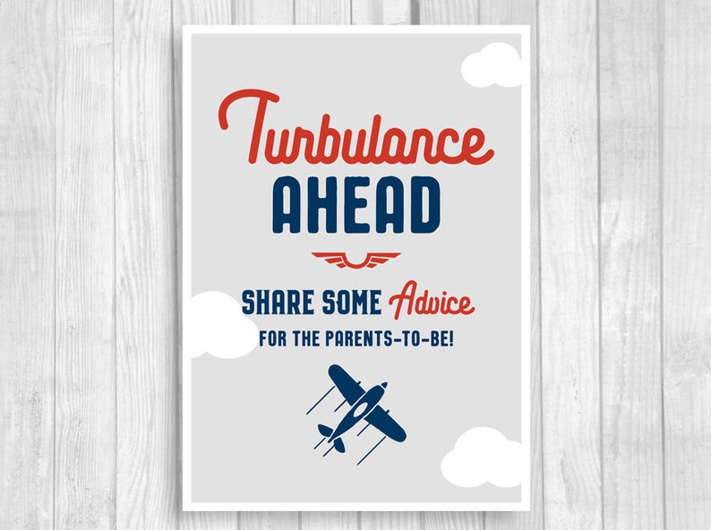 Turbulence Ahead Advice for Parents-to-be 5x7, 8x10 Printable Boy's ...