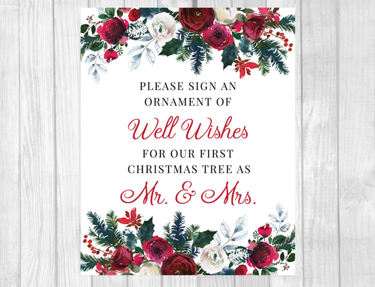 Winter Wedding Custom Personalized Printable Sign, Your Message, Any ...