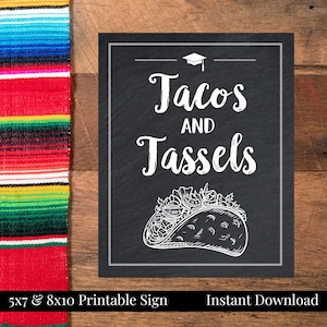 Best Seller! Graduation Party Taco Bar Printable Chalkboard Sign ...
