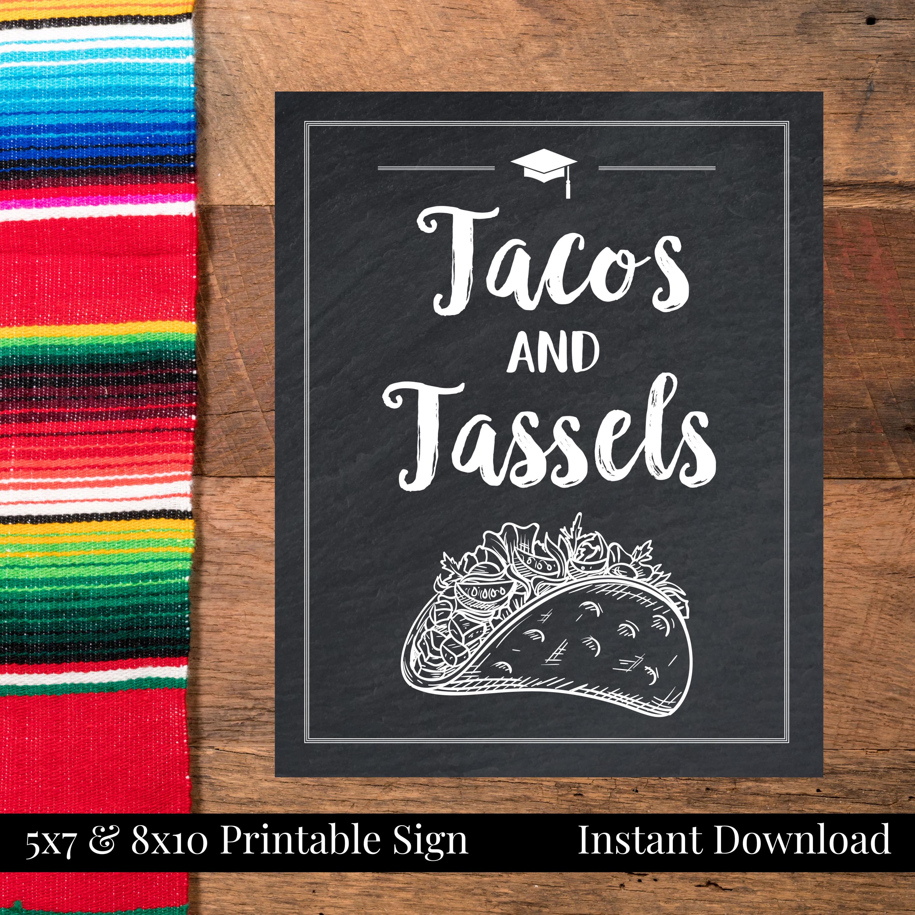 Best Seller! Graduation Party Taco Bar Printable Chalkboard Sign ...