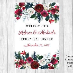Custom Personalized Printable Rehearsal Dinner Party Welcome Sign, 8x10 ...