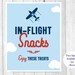 In Flight Snacks 5x7 8x10 Printable Boy's Airplane - Etsy