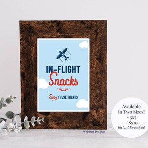 In Flight Snacks 5x7, 8x10 Printable Boy's Airplane Birthday Food Table ...