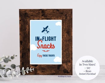 In Flight Snacks 5x7 8x10 Printable Boy's Airplane | Etsy