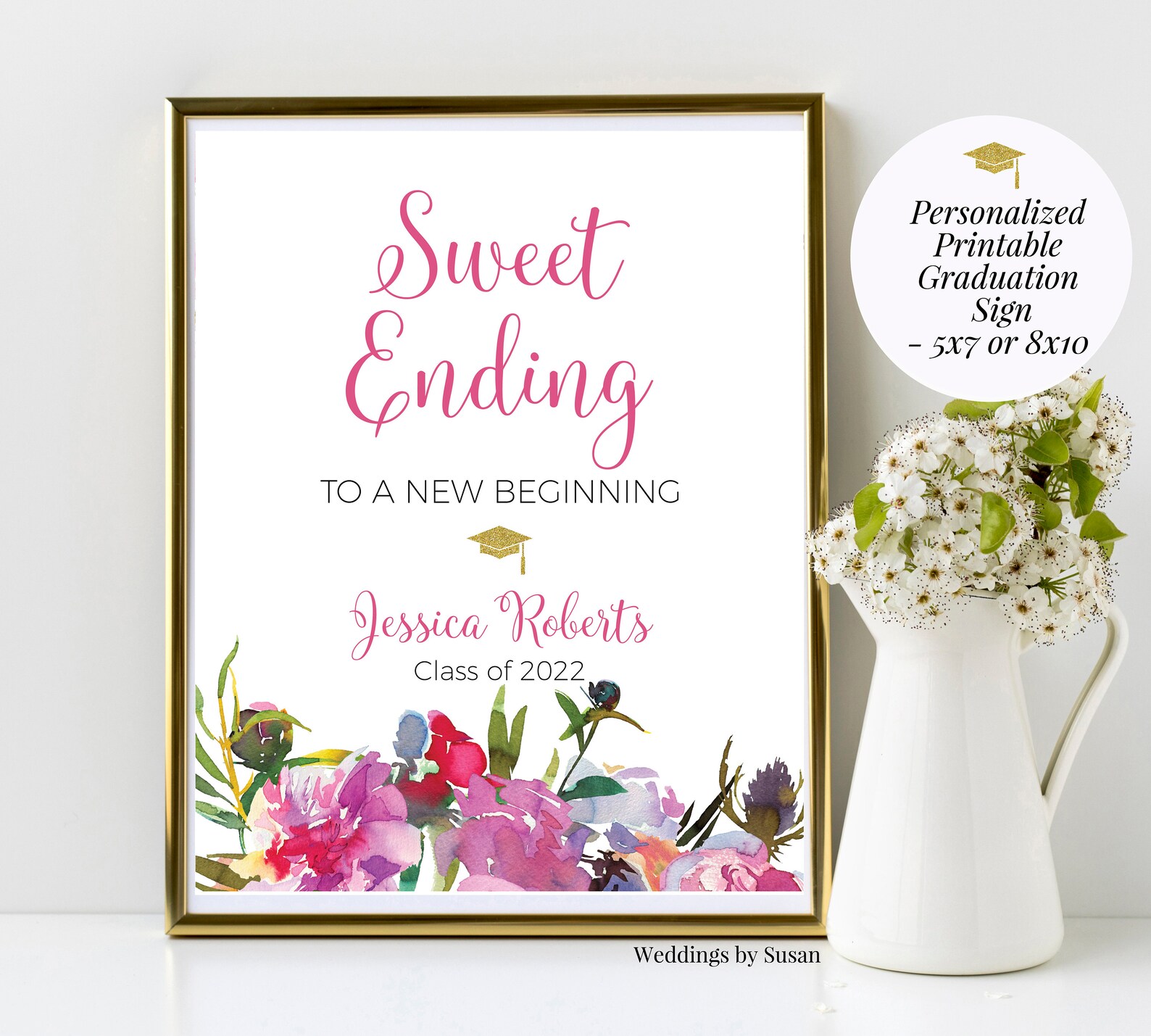 Sweet Ending to New Beginning Personalized Printable - Etsy