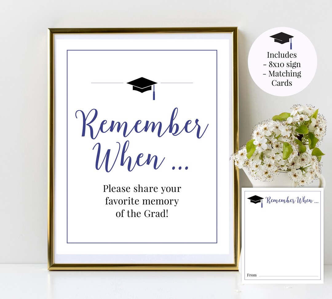 Favorite Memories of Grad Printable Graduation Sign & Matching Cards ...