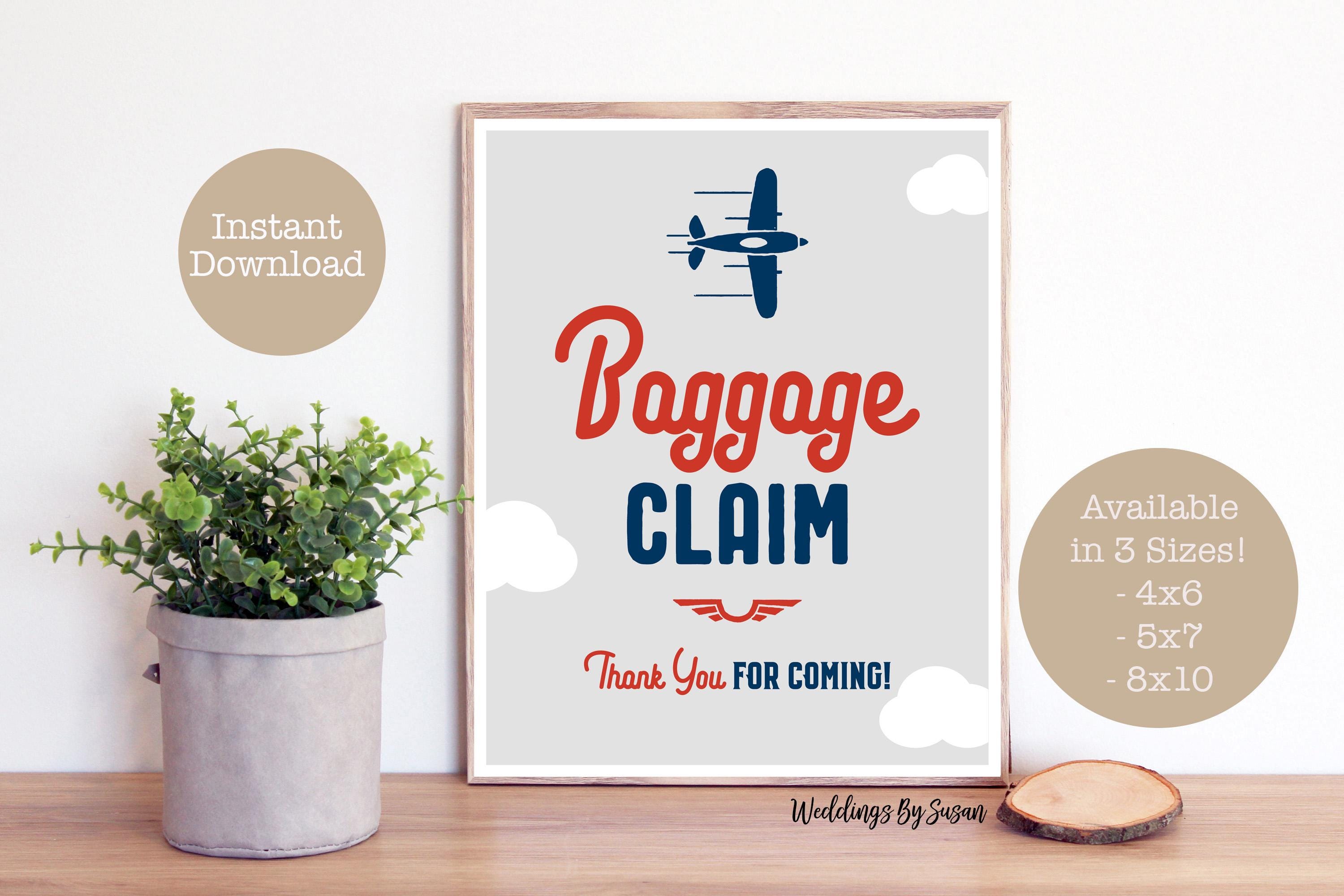 Baggage Claim 4x6, 5x7, 8x10 Printable Boy's Airplane Birthday Party ...
