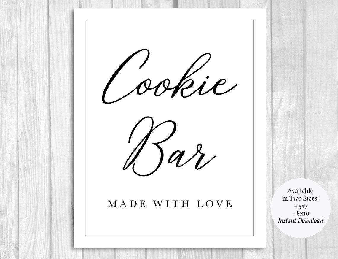 The Classic Collection Cookie Bar Signs 5x7 8x10 Printable - Etsy