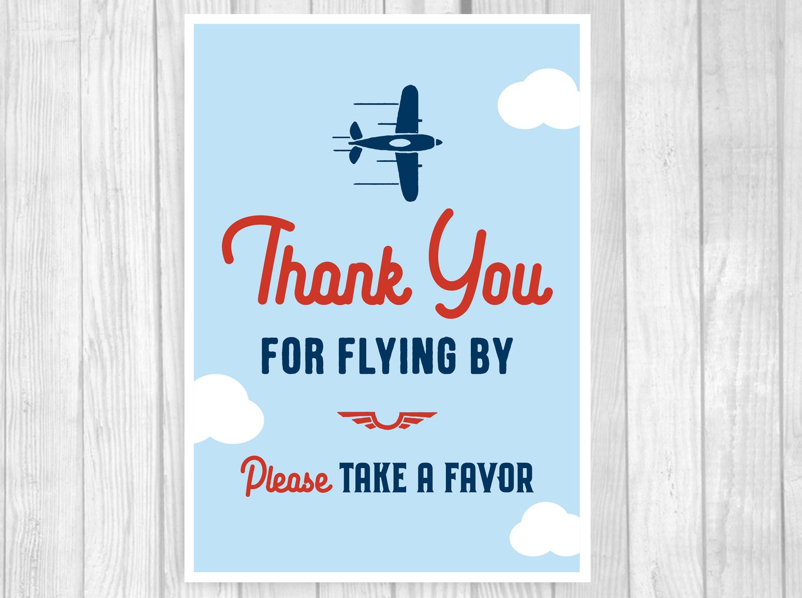 Thank You for Flying By 5x7 8x10 Printable Airplane Baby | Etsy