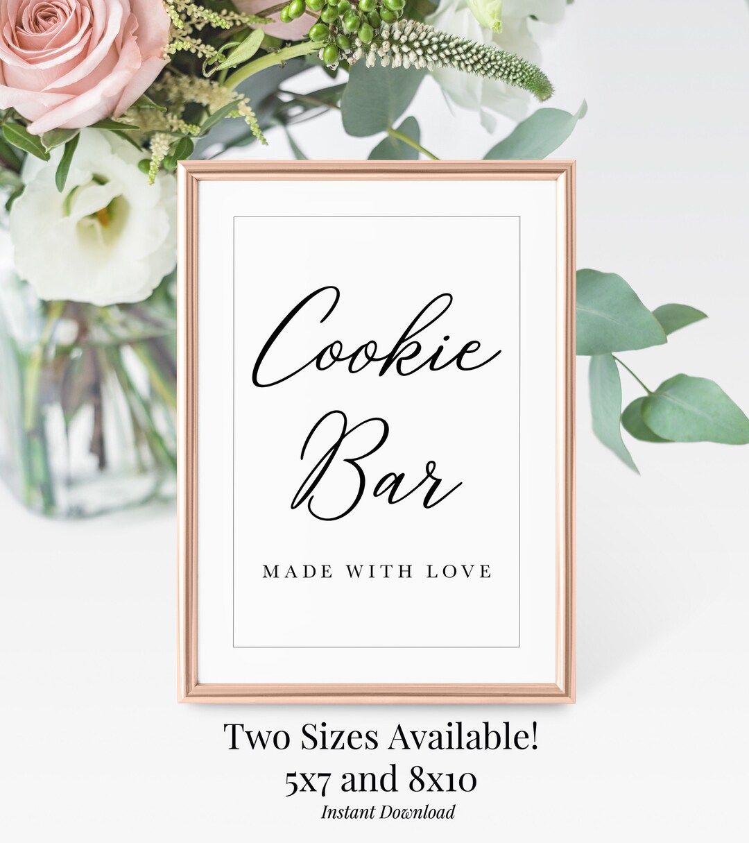 The Classic Collection Cookie Bar Signs 5x7, 8x10 Printable Black and ...