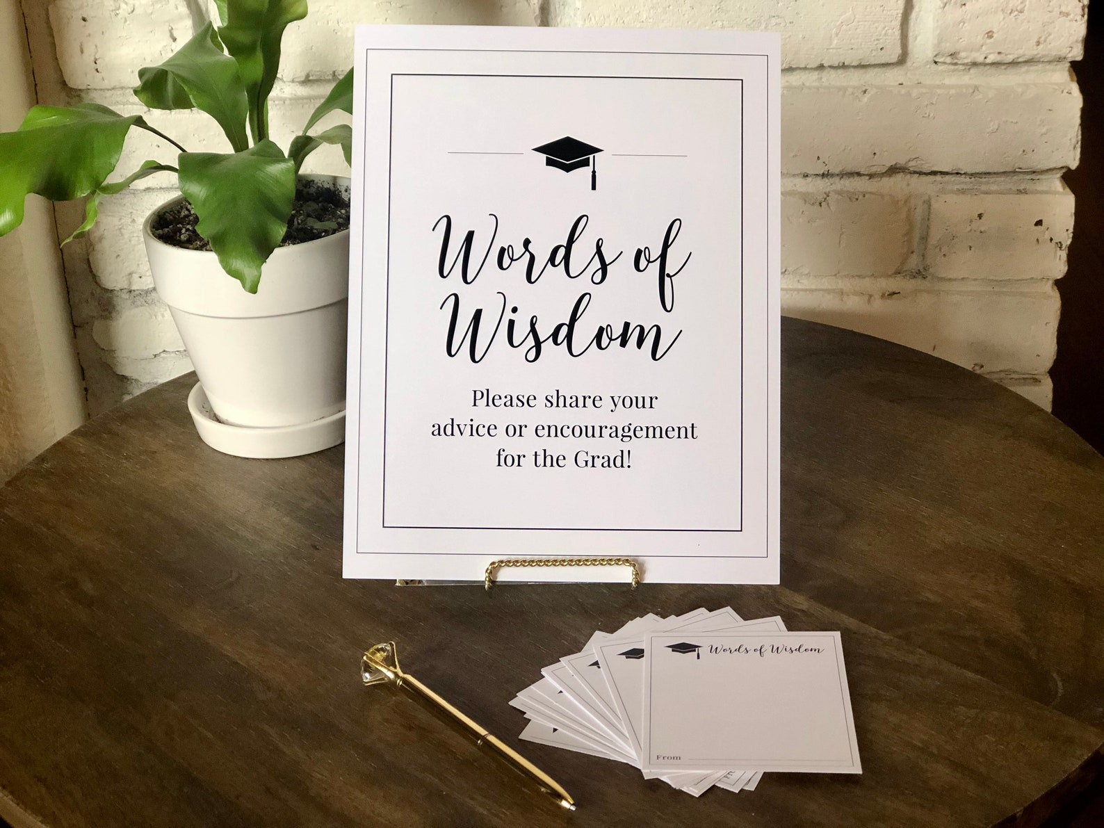 Words of Wisdom 8x10 Graduation Party Printable Sign and Matching ...