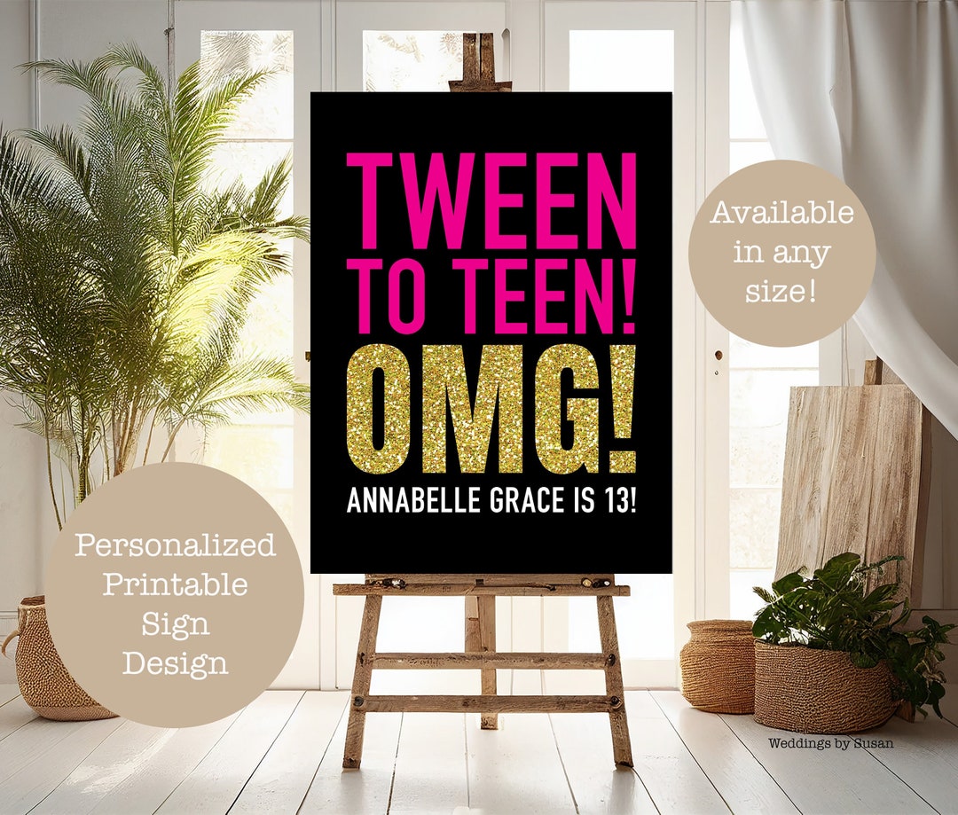 Custom Printable Personalized Tween to Teen Girl's 13th Thirteen ...