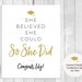 She Believed She Could so She Did Personalized Printable Gold Glitter ...