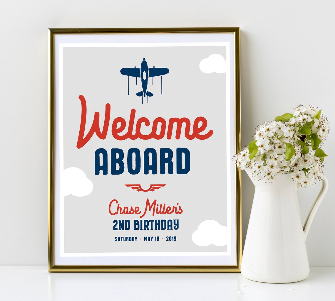 Welcome Aboard Custom Personalized Printable Airplane - Etsy