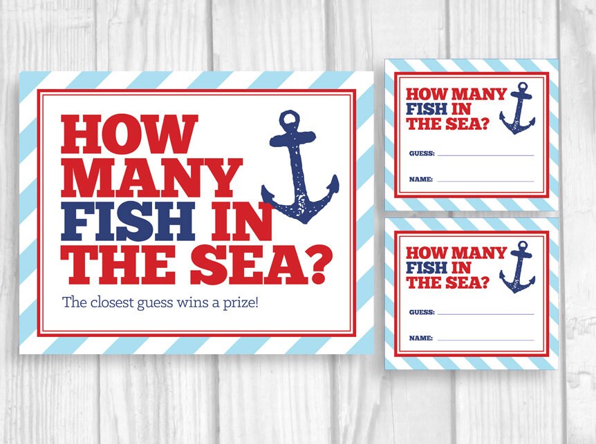Guess How Many Fish in the Sea Printable Nautical Anchor | Etsy