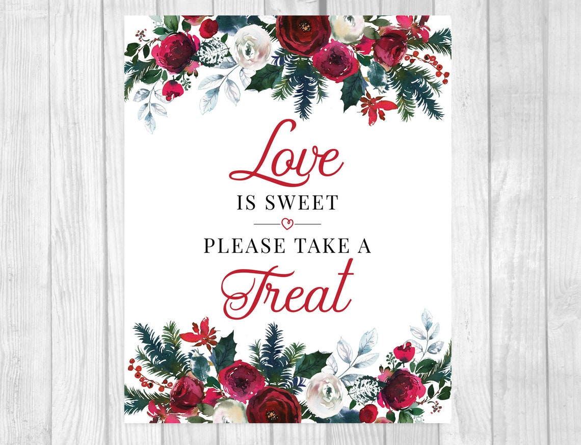 Love is Sweet Please Take A Treat 5x7 8x10 Printable Candy - Etsy